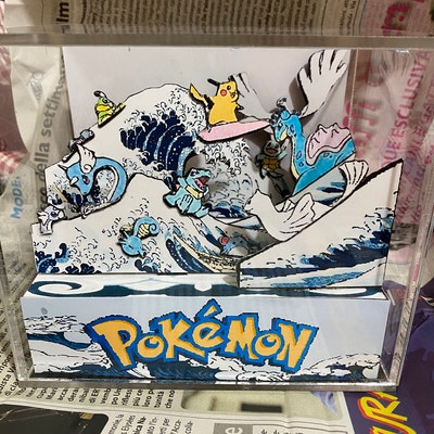Pokemon: Great Wave Cube Diorama 3D Videogame Gift for Gamer Shadow Box ...
