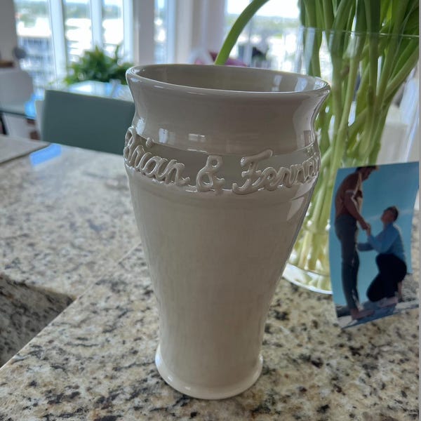 Custom Monogram Vase - Personalized Wedding, Anniversary, Mother of the ...
