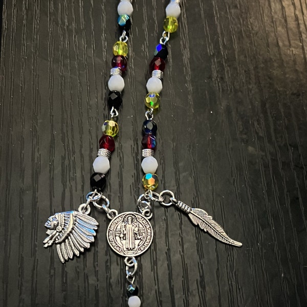 Prussian Blue Ceramic Bead Stretch Bracelet With Cross Charm - Etsy