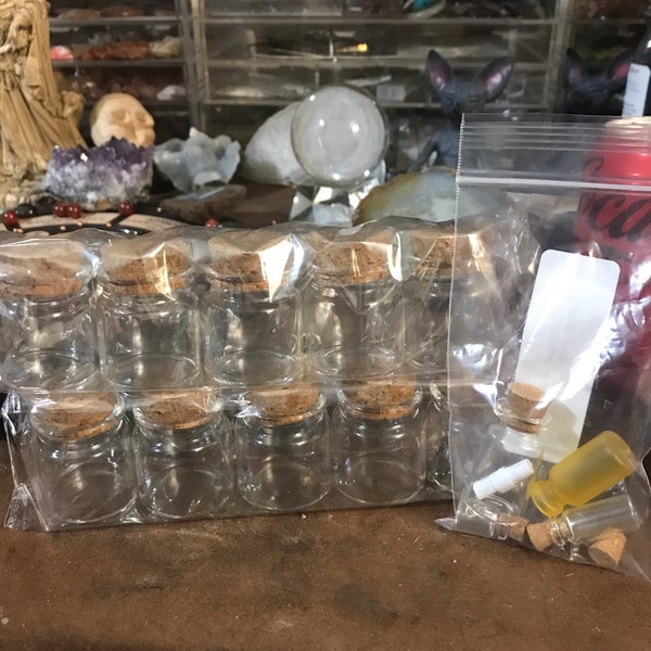 10 20ml Bitty Bottles. Bulk Bottles. Glass Bottles With Cork Stoppers. Decorative Glass Jars ...