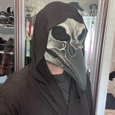 Skull Mask Full Face With Movable Jaw Black Finish - Etsy
