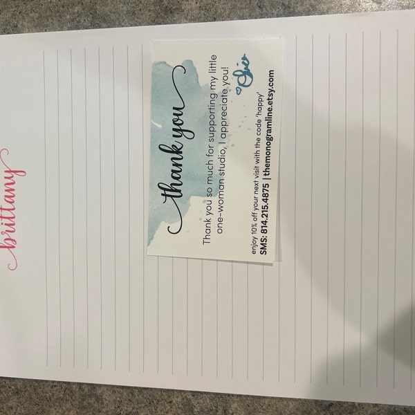 Personalized Notepad, A Note From Elegant Script Notepad, Calligraphy ...