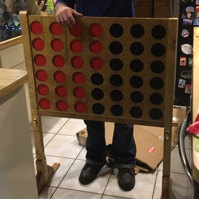 Giant Homemade Connect 4 Game Finished With Catch Trough-wall Unit - Etsy