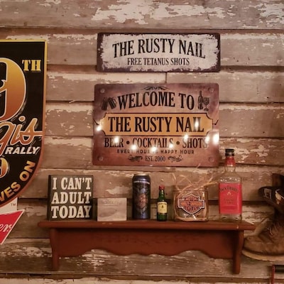 Custom Vintage Style Metal Bar Sign - Etsy