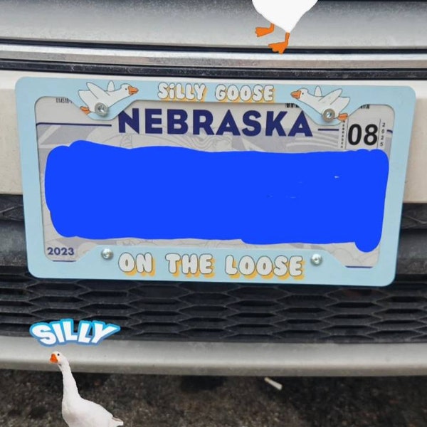 Silly Goose on the Loose License Plate Frame, Cute Car Decor, Funny ...