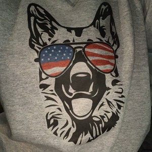 German Shepherd USA Flag Glasses Paw Silhouette SVG Cutting | Etsy