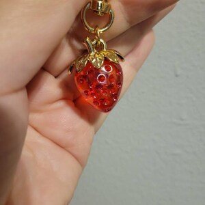Beautiful Strawberry Heart Keychain, Keychain Accessories, Keycharm ...