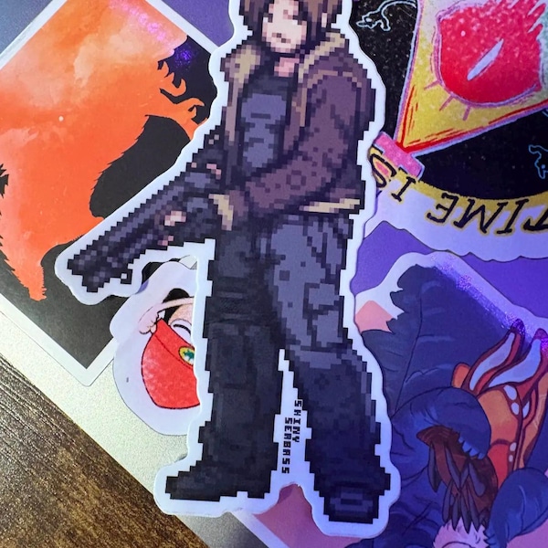 Resident Evil Pixel Art Stickers | Leon S Kennedy Ada Ashley Jill RE4 ...
