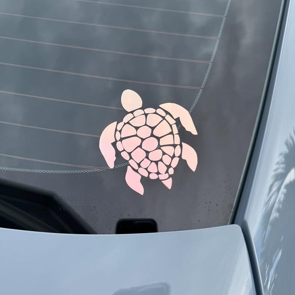 Holographic Sea Turtle Decal, Car Decal, Vinyl Decal, Yeti Decal ...