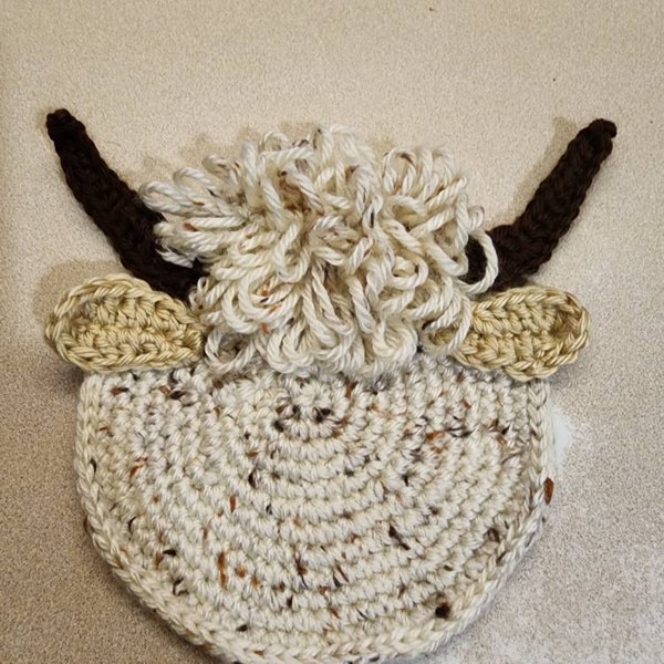 Highland Cow Coaster Crochet Pattern PDF | Crochet Cow Drink Coaster ...
