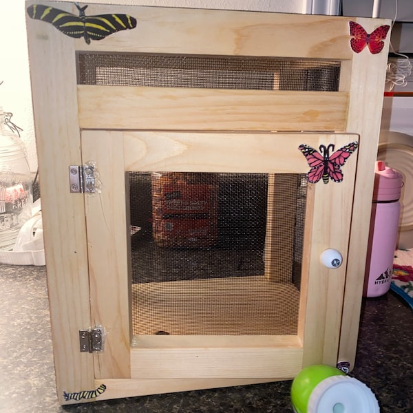 Large Monarch Butterfly Enclosure Habitat (24"x15"x15" Wooden Frame ...