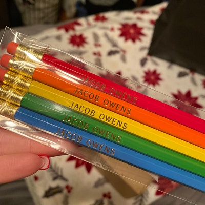 Personalized Name Pencils 5 Pack Single Message - Etsy
