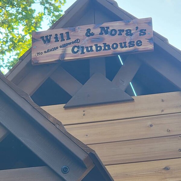Child's Clubhouse Playhouse Custom Hand Routed Wood Cedar Sign Name ...