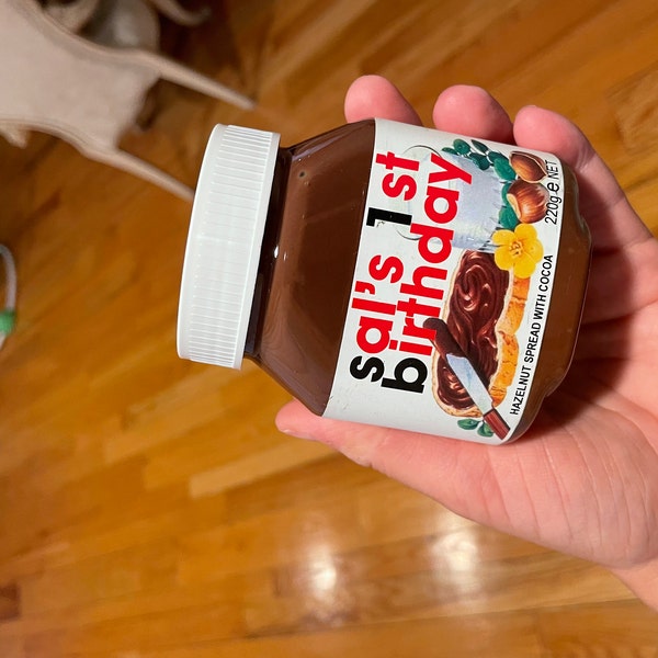 Nutella Jar With Personalised Custom Labels Made to Order - Nutella Jar ...