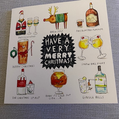 Have A Very Merry Christmas Drinks Party Puns Cards - Etsy