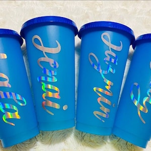 Color Changing Cold Cup W/ Matching Color Straw & Matching Color Lid ...