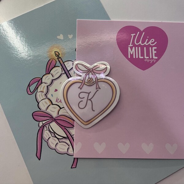 Custom Initial Heart Locket Waterproof Sticker-unique Gift ...