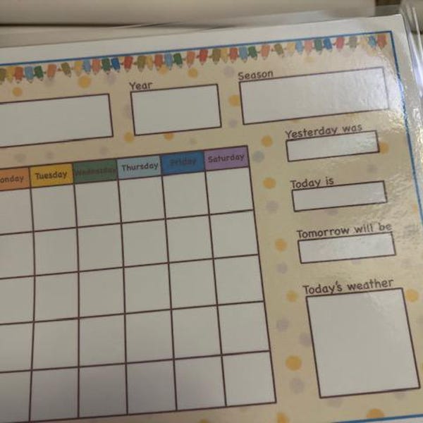 Homeschool Wall Calendar Perpetual Calendar Kids Calendar, Classroom ...
