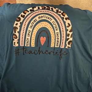 Teacher Life Rainbow Shirt, Inspirational Teacher Shirts,teach Love ...