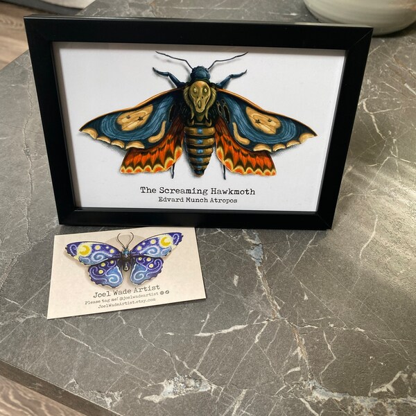 Edvard Munch's the Scream Hawkmoth Painting Print 6x8 | Framed ...