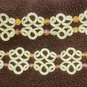 Needle Tatting PDF Pattern & Video Tutorial of Two-colored Earrings ...