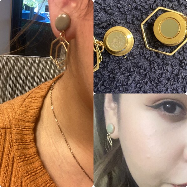 Elegant Geometric Dangle Plugs /8g ,6g ,4g ,2g ,0g ,00g ,1/2, 9/16 , 5/ ...