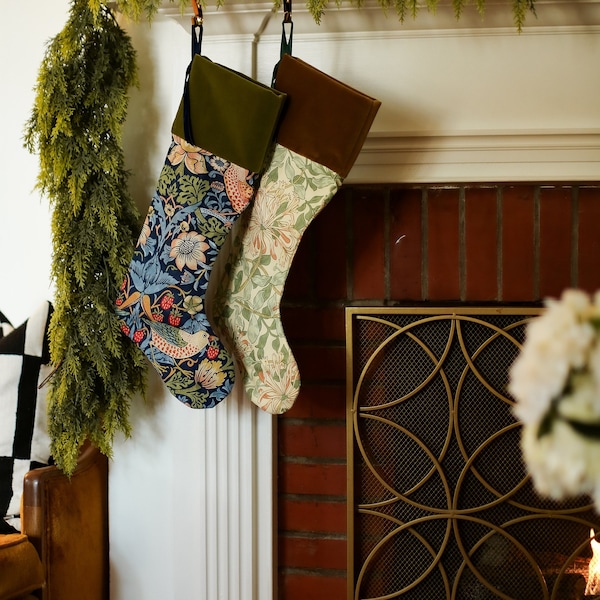 William Morris Velvet Christmas Stocking,velvet Stocking, Floral ...