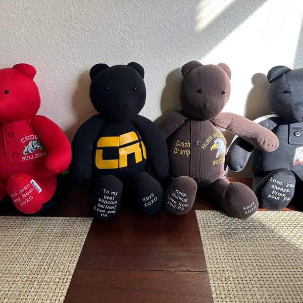 Memory Bear/shirt Bear/keepsake Bear/memorial Bear/memory Stuffed ...