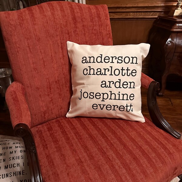 Personalized Family Name Throw Pillow Case, Customize Pillow With Kids ...