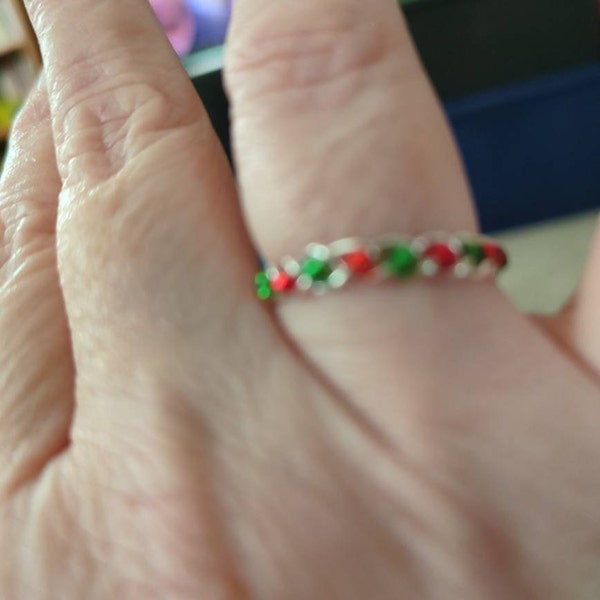 Christmas Ring, Holiday Ring, Pinterest Ring, Wire Wrapped Ring, Silver ...