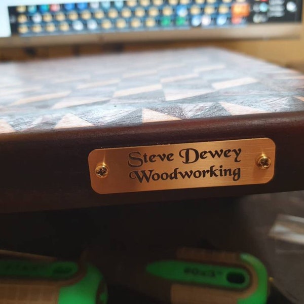 Engraved Brushed Copper Plate Picture Frame Art Label Name Tag 2" X 1/2 ...