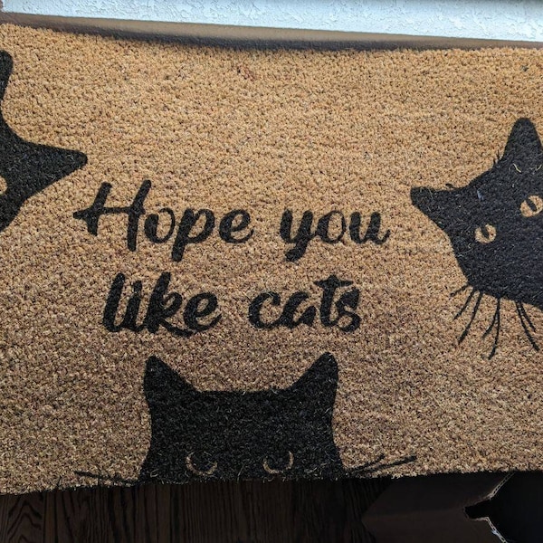 Hope You Like Cats Doormat Cat Door Mat Cat Welcome Mat Cat Gift Funny ...