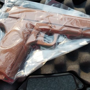 CHOCOLATE GUN Full Size Hand-crafted Solid Milk Chocolate Handgun With ...