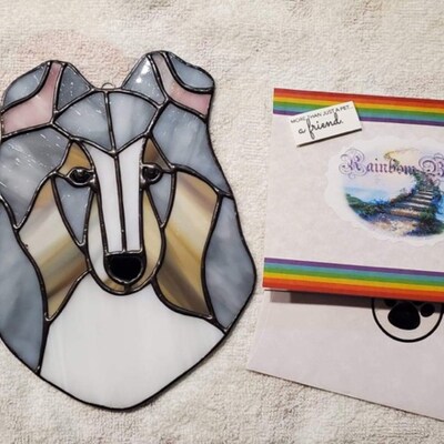 Sheltie Handmade Stained Glass Suncatcher - Etsy