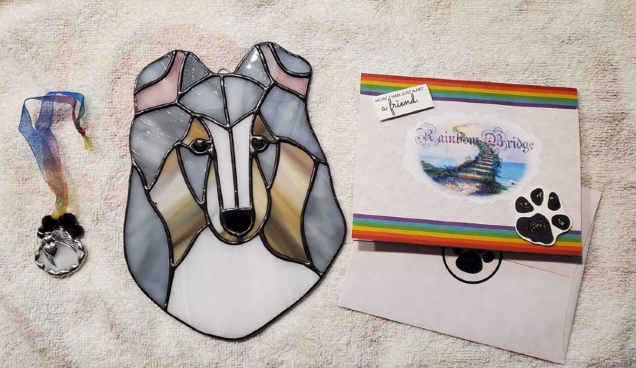 Sheltie Handmade Stained Glass Suncatcher | Etsy