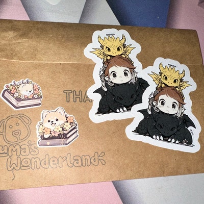 Fourth Wing Tairn Andarna Violet Sticker Chibi Cute Stacked Heads - Etsy