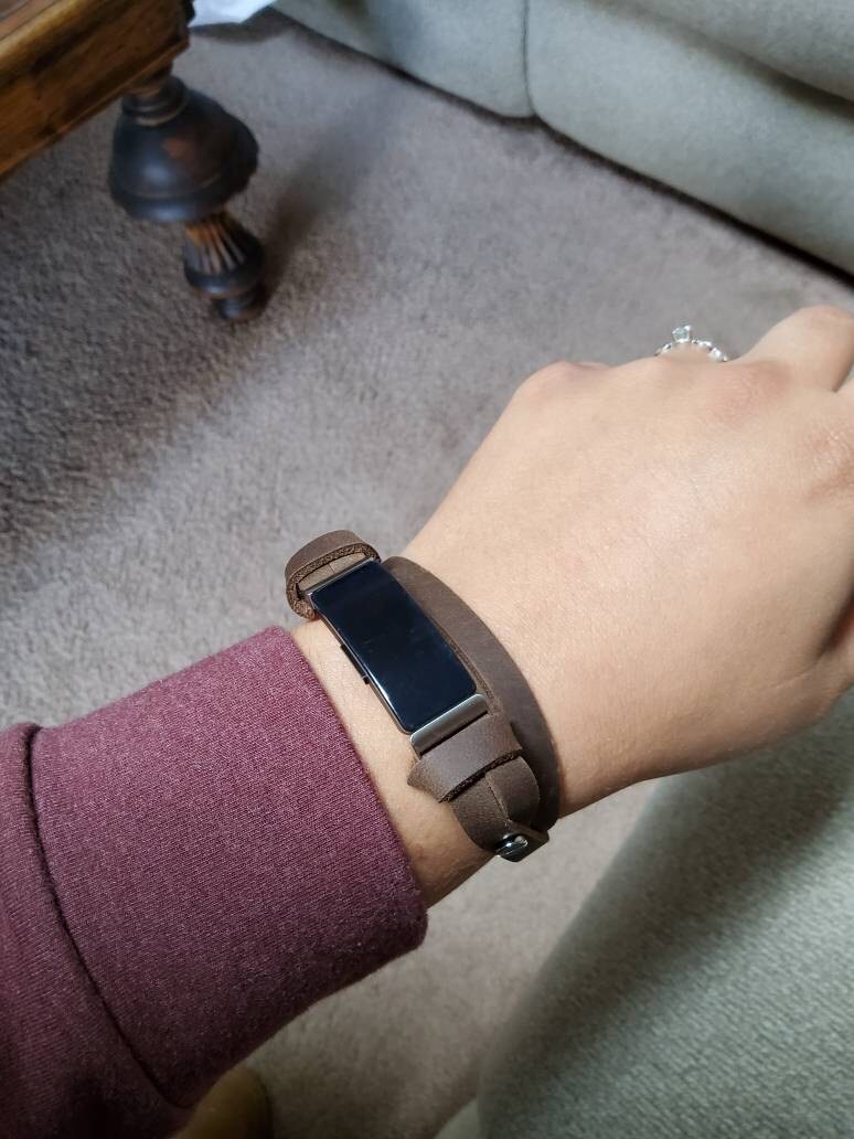 Leather Fitbit Inspire HR Band Silver Inspire Strap Bracelet Wrap ... Leather Fitbit Inspire HR Band Silver Inspire Strap Bracelet Wrap ...