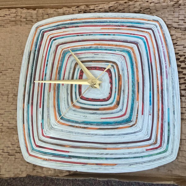 Recycled Paper Clock Eco-friendly Unique up Cycling Brown Round - Etsy