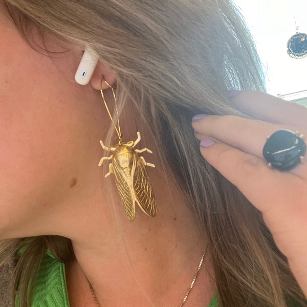 Handmade Large Brass Cicada Collar Pins // Spirit Animal Lapel Cardigan ...