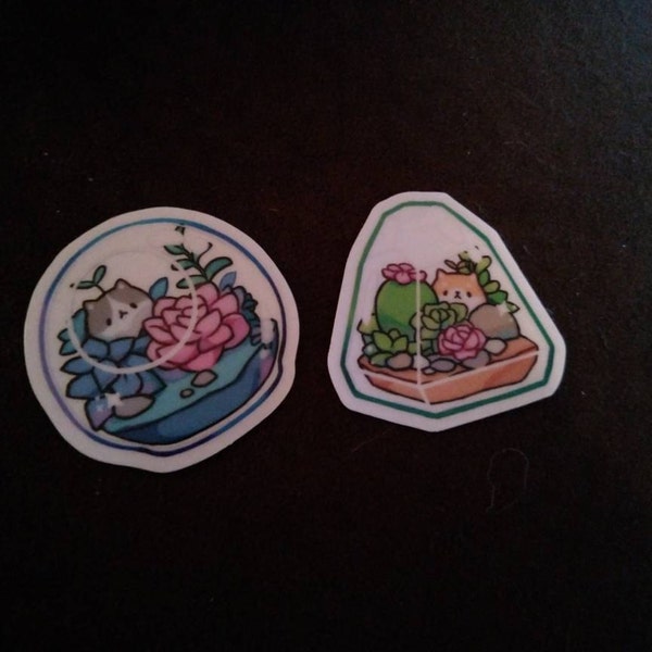 Terrarium Transparent Stickers 2" | Animal Cute Magical Plants Dog Cat ...