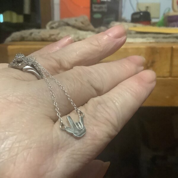 Delicate I Love You Sign Language Necklace, Love Necklace, Love ...