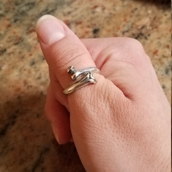 Sterling Silver Human Femur Bone Ring, Anatomy Jewelry - Etsy