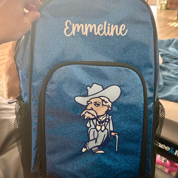 Personalized Embroidered GLITTER Backpack Cheer Bag Sports Backpack - 6 ...