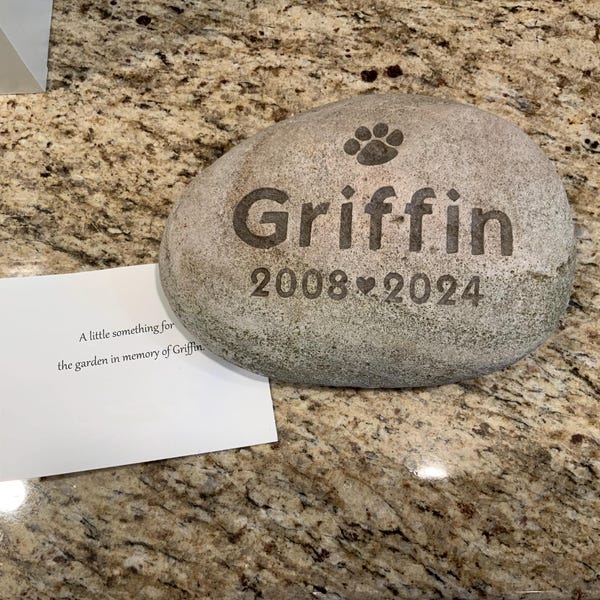 Medium River Stone Pet Memorial - Custom Engraved - Free Shipping - Etsy