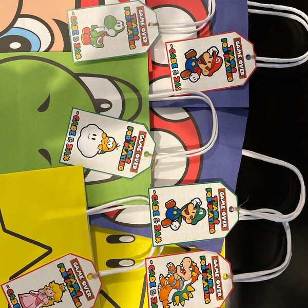 Super Mario Thank You Tags, Super Mario Tags, Super Mario Party, Super ...