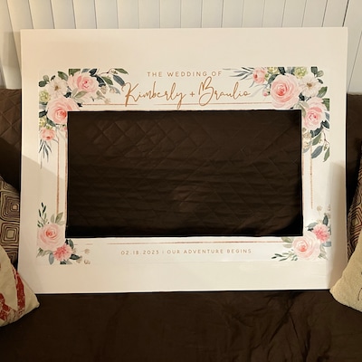 Photo Prop Frame, Photo Booth Frame, Selfie Prop Frame, White Blush ...