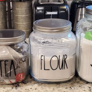 SET OF 5 Kitchen Food Labels Flour Sugar Powdered Sugar | Etsy