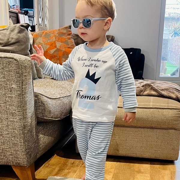 Personalised Birthday Pjs, When I Wake up I Will Be Pyjamas, Baby Boy ...