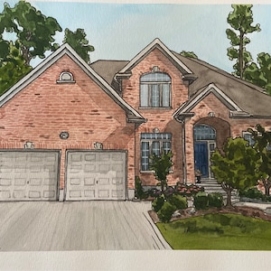 Custom Hand Painted House Portrait - Etsy