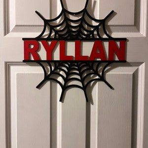 Spider Web Name Sign, Boy Room Decor, Nursery Decor, Spiderman ...